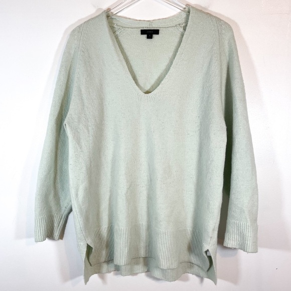 J. Crew | Sweaters | J Crew Mint Green Merino Woolalpaca Blend Ribbed ...